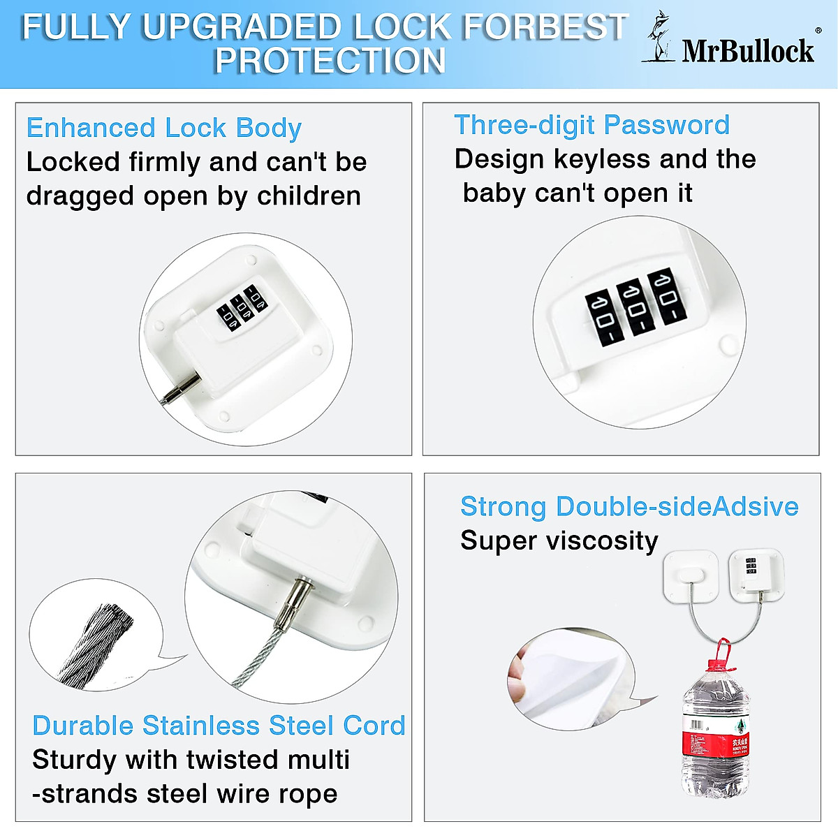 Refrigerator Lock Fridge Locks for Kids Keyless Child Safety Cabinet Locks for Cabinets Closets Drawers Window Electrical Appliances