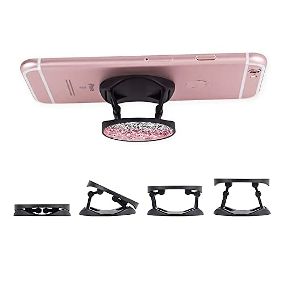 DaBuBu New Version Phone Holder Pink Gold Blue Glitter 3 Pack Expanding Grip Stand Finger Holder for Smartphone and Tablets