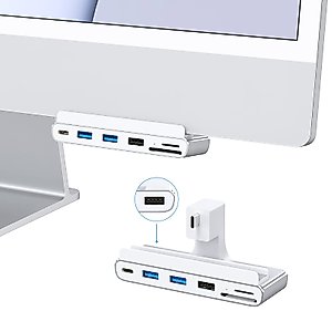 GEWOKLIY USB c hub for iMac 24 inch, 7-in-1 USB C hub, USB 3.0 5Gbps, SD/TF Card Reader, USB c Docking Station for 2021 iMac 24 inch (M1)/2023 iMac 24-inch (M3)