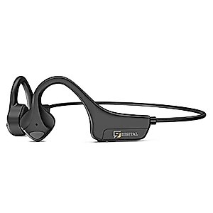 Bone Conduction Headphones Bluetooth 5.0,Wireless Open Ear Headphones with Built-in Mic,Waterproof Earphones,Sweatproof Sports Headset for Running,Cycling,Hiking,Gym,Climbing & Driving(Black)