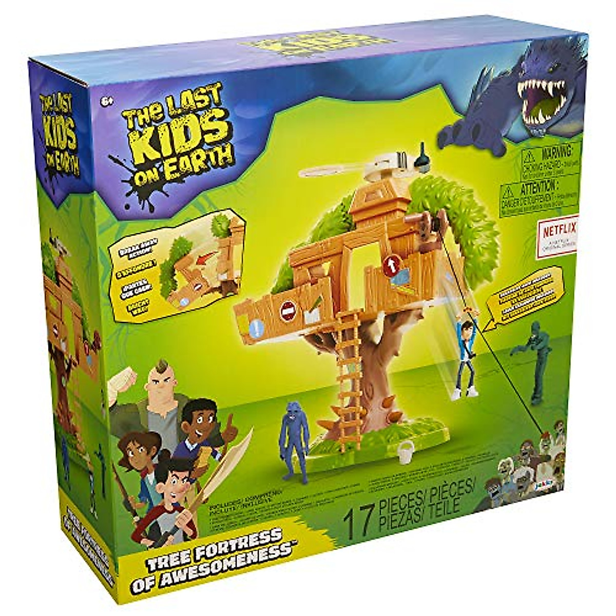 The Last Kids On Earth - Tree House of Awesomeness Playset, Includes Exclusive Jack Action Figure & 2 Zombies