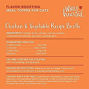 WholeHearted Flavor-Boosting Wet Cat Meal Topper Broths Variety Pack, 1.4 oz, Count of 12