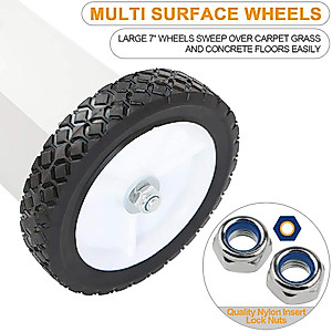 Toolwiz 36'' Magnetic Sweeper with Wheels, 50 Lbs Capacity Rolling Magnetic Floor Sweeper with Release Handle Industrial Magnets Heavy Duty Metal Pick Up 18/24/36 Inches