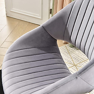 ovios Cute Desk Chair,Plush Velvet Office Chair for Home or Office,Modern,Comfortble,Nice Task Chair for Computer Desk. (Golden-Grey)