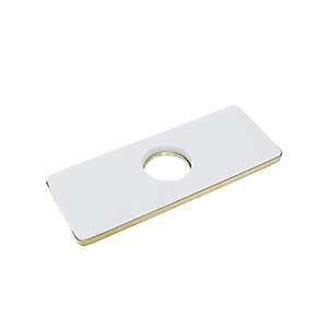 UTALIND 6 Inch Rectangle Hole Cover Deck, 3-to-1 Hole Deck Plate Stainless Steel Faucet Cover Plate For 4 Inch Sink(Brushed Gold)