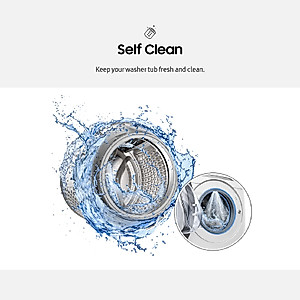 SAMSUNG 2.2 Cu Ft Compact Front Load Washer, Stackable for Small Spaces, 40 Minute Super Speed Washing Machine, Steam Wash Clothes, Self Cleaning, Energy Star Certified, WW22K6800AW/A2, White