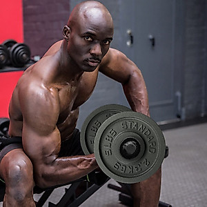 Multiple Olympic Weight Plates, Barbell Weights Bumper Plates 2 Inch Grip Single Pair & Set Rubber Cast Iron Weight Plates for Weightlifting Home Gym (Cast Iron D 2pc 5LB)