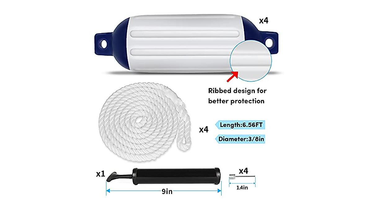 VEITHI Boat Fenders - Durable 4 Pack for Protection