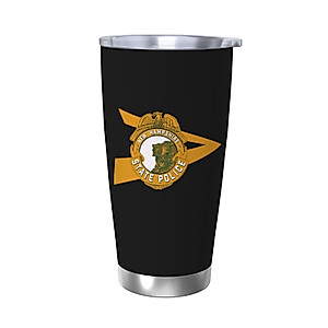 Biaomn New Hampshire State Police Stainless Steel Tumbler Vacuum Insulated Travel Tumbler With Lid Coffee Mug Car Cup For Home Office Outdoor 20oz