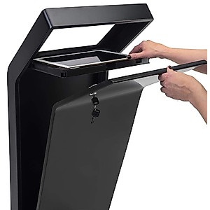 Displays2go Floorstanding Digital Tablet Enclosure, Locking – (IPGRAND12BK)