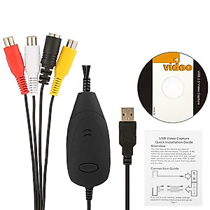 Andthere VHS to Digital Converter for Windows 10, USB2.0 Video Audio Capture Card, VHS to DVD Converter