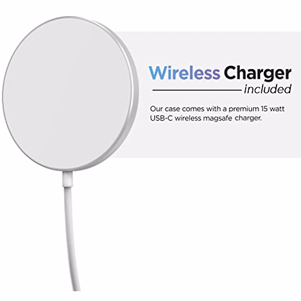 Encased 2-in-1 Magnetic Wireless Charger with Case for Samsung Galaxy S23 Ultra - MagSafe Compatible Charger is Included (2023 Ultra-6.8") Clear