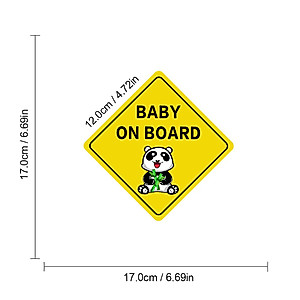 Dreothy 2PCS Baby on Board Sticker for Cars Funny Cartoon Panda Baby On Board Sign Safety Warning Decals Car Styling Waterproof Window Bumper Vinyl Car Stickers (Panda)