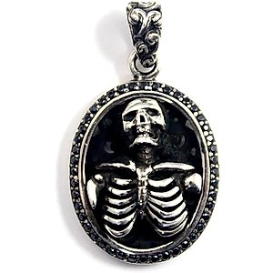 COSUMOSU Skull Skeleton Body 925 sterling silver large Pendant for Necklace