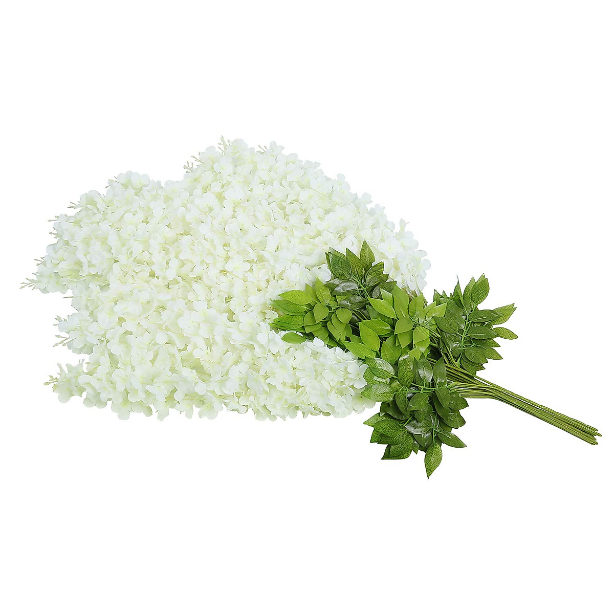 U'Artlines 12 Pack(Total 43.2 Feet) Artificial Fake Wisteria Vine Rattan Hanging Garland Silk Flowers String Home Party Wedding Decor (12, White)