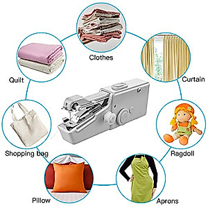 Handheld Sewing Machine, Portable Mini Cordless Handheld Electric Stitch Tool for Fabric Curtains Clothing Home Travel DIY Use