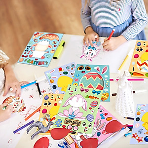 LINAYE 36 Sheets Easter Crafts Stickers for Kids Toddlers - Make Your Own Easter Stickers, Easter Basket Stuffers for Kids Toddlers Easter Treats Gifts for Kids Easter Activities Party Favor Supplies