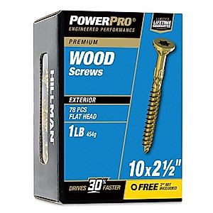 Power Pro Premium Exterior Wood Screws (#10 x 2-1/2") - 1lb Box