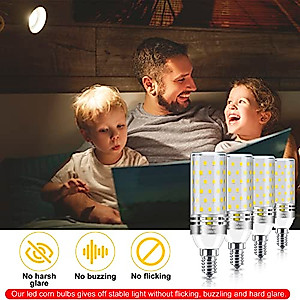 16W E12 LED Corn Bulbs, 1500LM Natural White 4000K Candelabra Light Bulbs, 100W Equivalent, E12 Base LED Chandelier Bulbs, Non-Dimmable LED Lamp, 4Pack