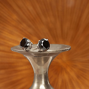 Ross-Simons 3.00 ct. t.w. Black Diamond Stud Earrings in 14kt White Gold