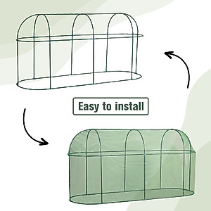 BPS 10'x3.3'x5' Crop Cage Plant Protection Netting Tent with Zipper for Vegetables Fruits and Plant, Suitable for Garden Yard and Lawn