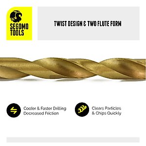 Segomo Tools 13 Piece 1/4 Inch Hex Shank Titanium Twist Impact Drill Bit Set (1/16 to 1/4 inch),Drill Bits 1 4 Hex Shank,Drill Bits Hex,Barrenas Para Taladros De Impacto,DB13SAE