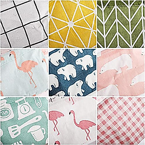 Lawei 9 Pack Mini Canvas Storage Bins - Collapsible Canvas Shelf Basket Nursery Organizer Boxwith Handles for Nursery Kids Bathroom Home Office