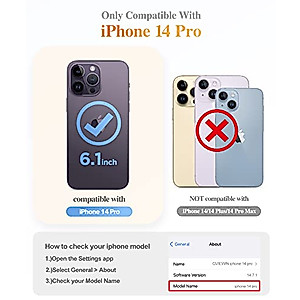 GVIEWIN iPhone 14 Pro Case with Screen Protector & Camera Lens Protector, [Compatible with MagSafe] Clear Floral Shockproof Protective Hard PC+TPU Bumper Women, Cherry Blossoms/Purple