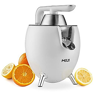 MIUI Citrus Juicer - Electric Orange Juice Squeezer 650W Powerful Motor-Stainless Steel Cup Body Easy to Clean, Juicer Machine Maker for Lemon Grapefruits (White)