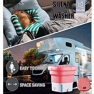 Krneaoch 6L 36W Portable Folding Washing Machine, Washing Machine Mini Portable Washing Machine, Portable Washer for Camping, RV, Travel, Small Spaces, Lightweight and Easy to Carry