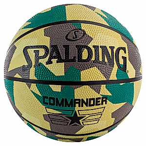 Spalding Commander Poly Series, Premium Rubber Indoor and Outdoor Basketball, Size 7