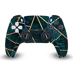 Head Case Designs Officially Licensed Elisabeth Fredriksson Deep Teal Stone Art Mix Vinyl Faceplate Sticker Gaming Skin Case Cover Compatible with Sony Playstation 5 PS5 DualSense Controller