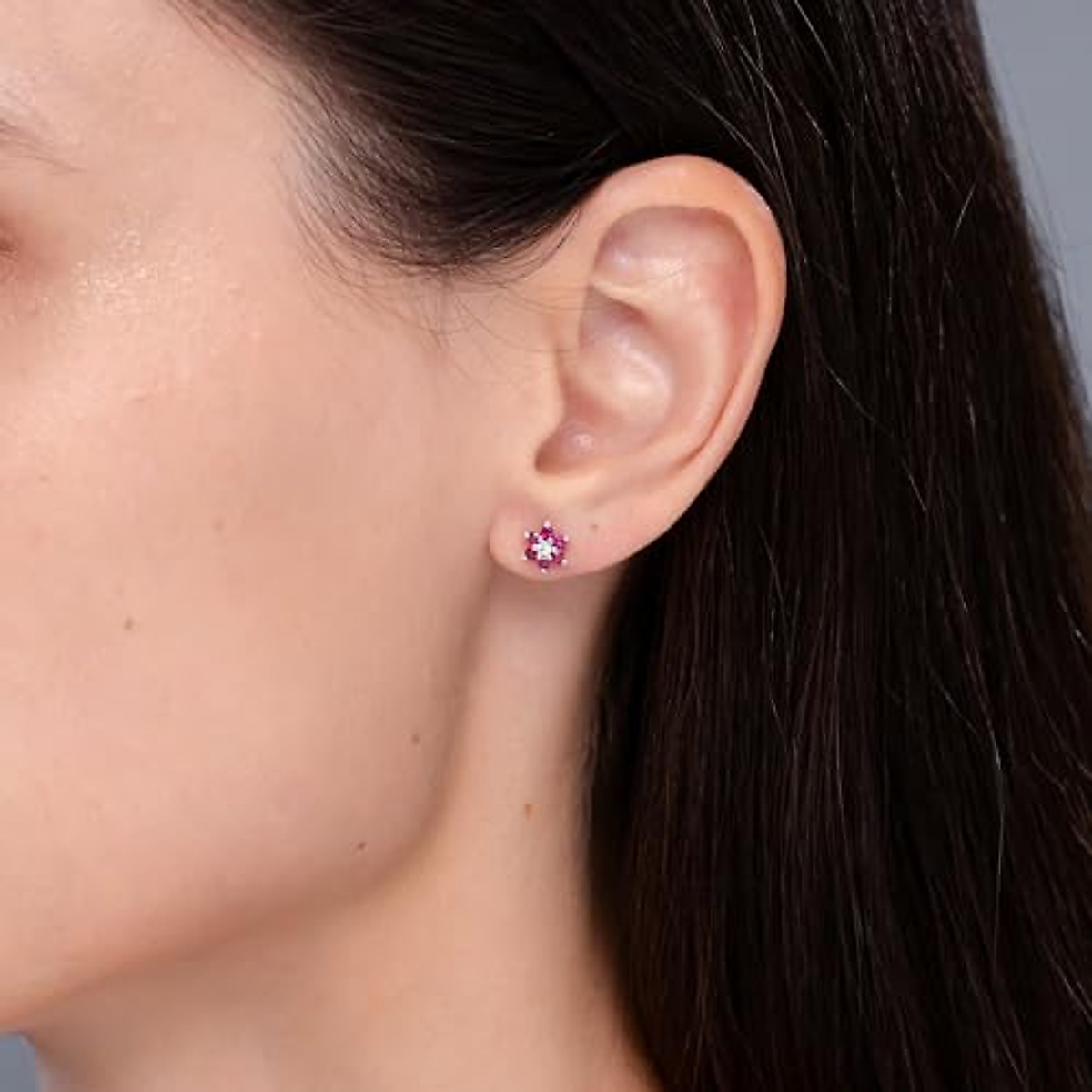 ANGARA Natural Ruby Stud Earrings for Women in 14K Rose Gold (Grade-AAAA | Gemstone Size-1.7mm) | July Birthstone Jewelry Gift for Women | Birthday | Wedding | Anniversary