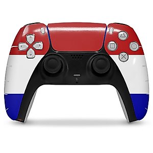 WraptorSkinz Skin Wrap compatible with Sony PS5 DualSense Controller Red White and Blue (CONTROLLER NOT INCLUDED)