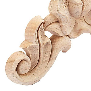 MUXSAM Wooden Carved Rose Appliques Onlays, 4-Pack Unpainted Rose Carvings Decals for Cabinet Drawer Wall Headboard Dresser Mirror Pew Cupboard etc Furniture Decoration(8x8cm/3.15"x3.15")