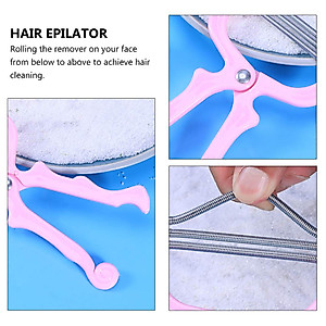 Healifty Manual Chin Hair Shaver 2Pcs Portable Facial Hair Removal Threading Epilator Manual Beauty Hair Remover for Women (Pink) Face Hair Threader