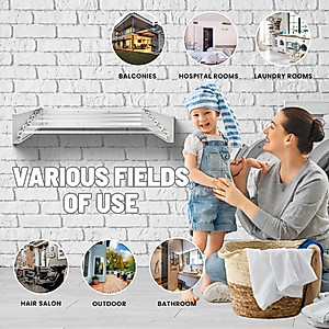 NEBU Clothes Laundry Drying Rack 28”- an Elegant Wall-Mounted Hanger, Folding Stainless Steel Collapsible, Space Saver with 12 Linear feet, Drying Capacity 27lbs