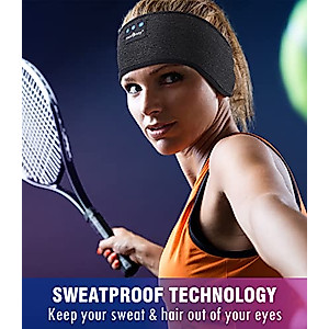 MUSICOZY Sleep Headphones Bluetooth Sports Headband, Wireless Music Sleeping Headphones Sleep Eye Mask Earbuds for Side Sleepers Workout Running Insomnia Travel Yoga Office, Pack of 2