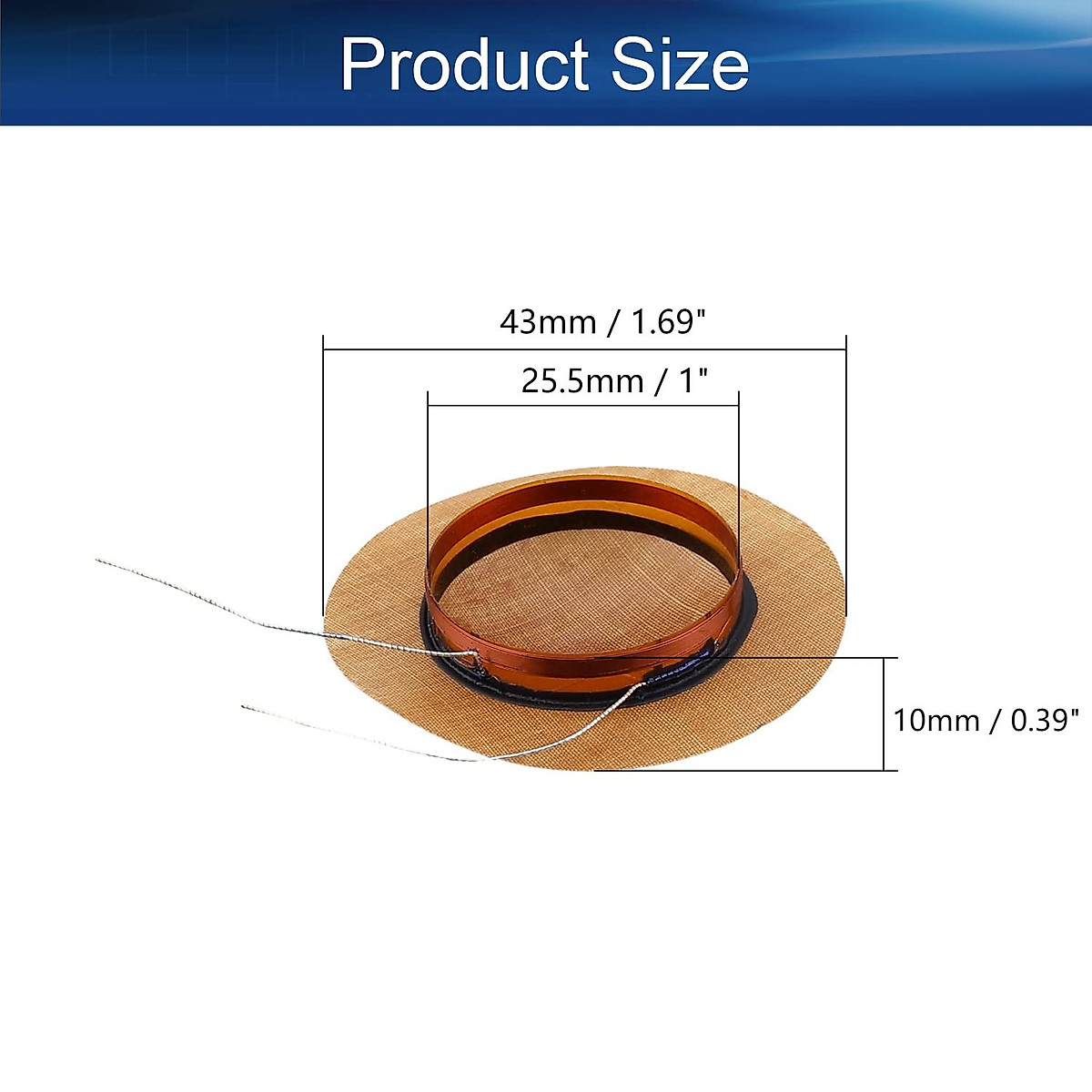 Heyiarbeit 25.5mm Tweeter Voice Coil Audio Speaker High Tone Silk Dome Tweeter Accessory for Audio Replacement 16Ohms 2Pcs