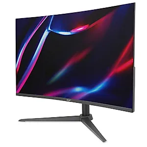 Acer Nitro 31.5" FHD 1920 x 1080 1500R Curved PC Gaming Monitor | AMD FreeSync | 75Hz Refresh | 1ms VRB | VESA Mountable | Height, Tilt, Swivel Adjustable | 1 x HDMI 1.4 Port & VGA | XZ320QR bih,Black