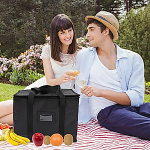 ULTECHNOVO Food Thermal Bag Insulated Grocery Bag 40L Food Bag Reusable Carrier Tote Bag Soft Cooler Bag Picnic Food Warmer Bag Hot and Cold Takeout Bag Camping Food Bag for Outdoor