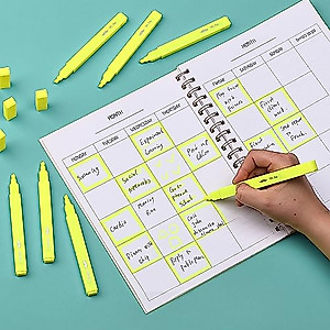 Mr. Pen- Aesthetic Highlighters, 12 pcs, Yellow, Chisel Tip, Bible Highlighters and Pens No Bleed, Bible Highlighter Pens, Cute Highlighters, No Bleed Highlighters for Bible Pages No Bleed