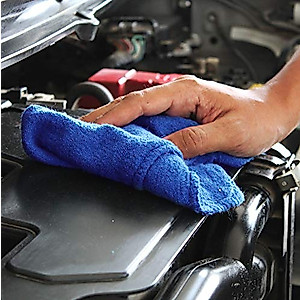 Utopia Towels 100 Pack Commercial Shop Towels - Cleaning Rags (Blue, 100)