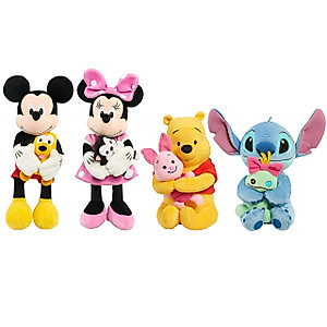 Disney Classics Lil Friends Stitch and Scrump Plush Stuffed Animal, Kids Toys for Ages 2 Up by Just Play