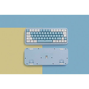 KOLMAX 60% Wireless Gaming Keyboard,Ultra-Compact 2.4G Rechargeable RGB Gaming Keyboard,with Detachable Wrist Rest Backlit Ergonomic 63 Keys Keyboard for Windows Mac PC Xbox PS4 Gamers(Bluewhite)…