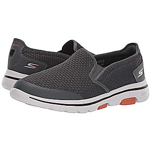 Skechers Men's GOwalk 5 - Elastic Stretch Athletic Slip-On Casual Loafer Walking Shoe Sneaker, Charcoal, 9