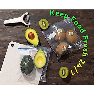 24/7 Bags- Quart Zip Storage Bags, 200 Count, Double Zipper Seal, Easy Grip Open Tabs, Write-On Space, BPA-Free & Heavy Duty, Microwave Safe, Non-StandUp