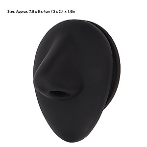 Silicone Nose Model, Simulated Black Nose Model for Acupuncture Teaching Instructions Jewelry Display