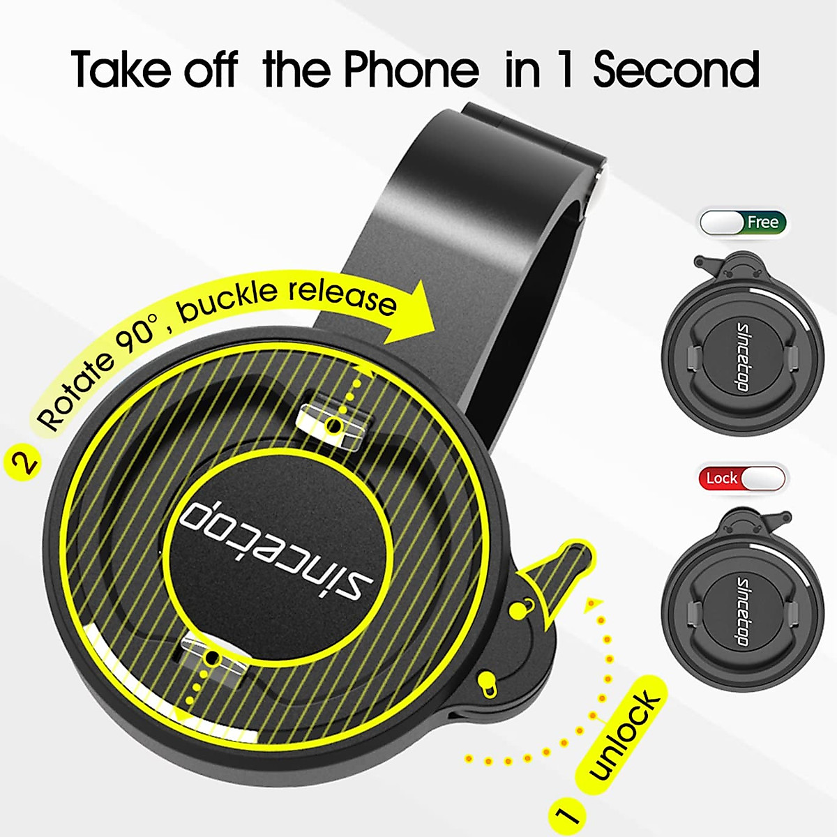 sincetop Handlebar Mount + Car Adhesive Mount