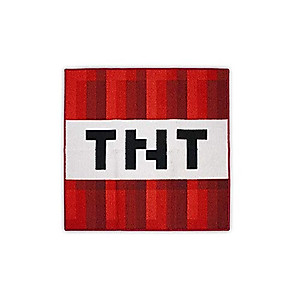 Minecraft Area Rug TNT Block Decorations Merch Video Game Decorations TNT Decorations | 39-Inch Square Area Rug